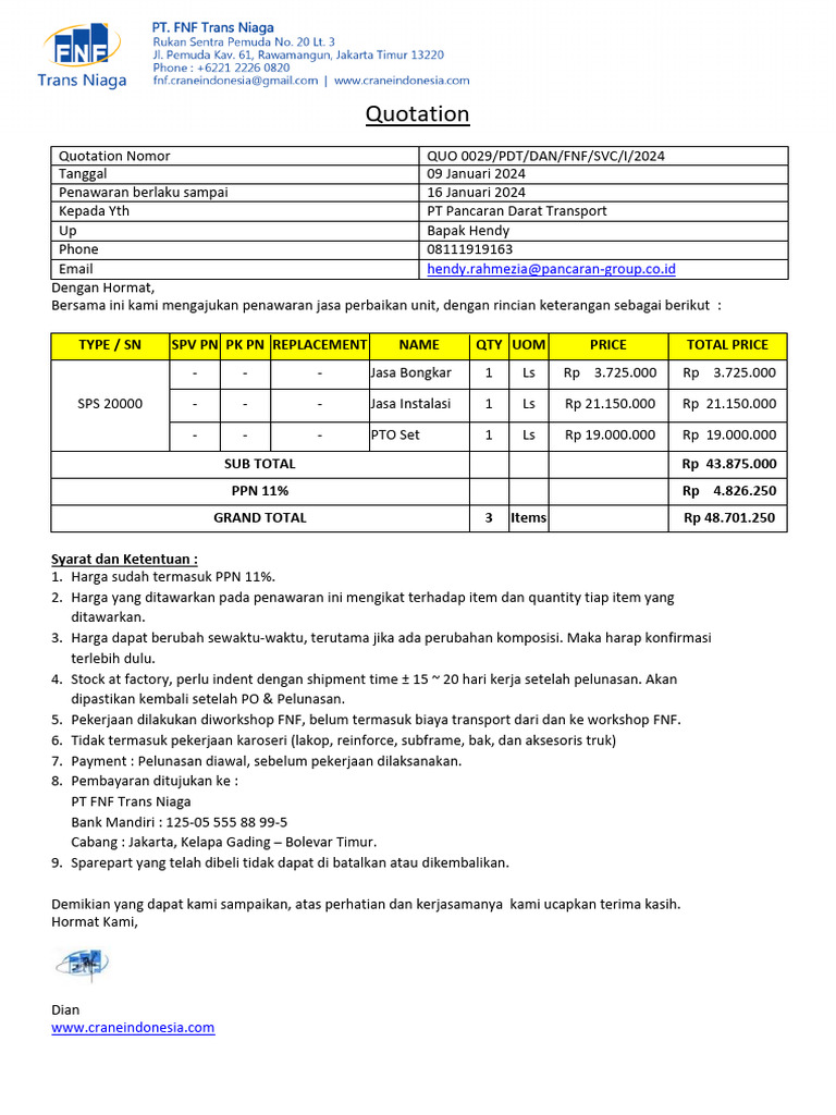 Quo 0029 PDT Dan FNF SVC I 2024 | PDF