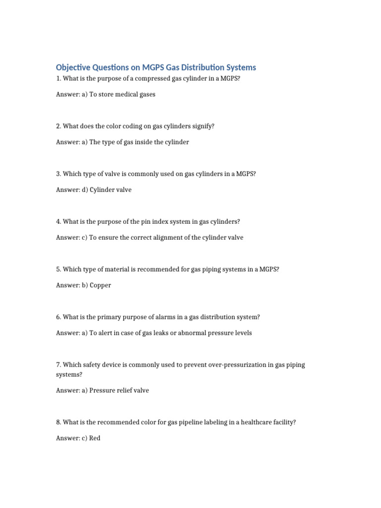 MGPS Gas Distribution System Overview | PDF | Gases | Mechanical ...