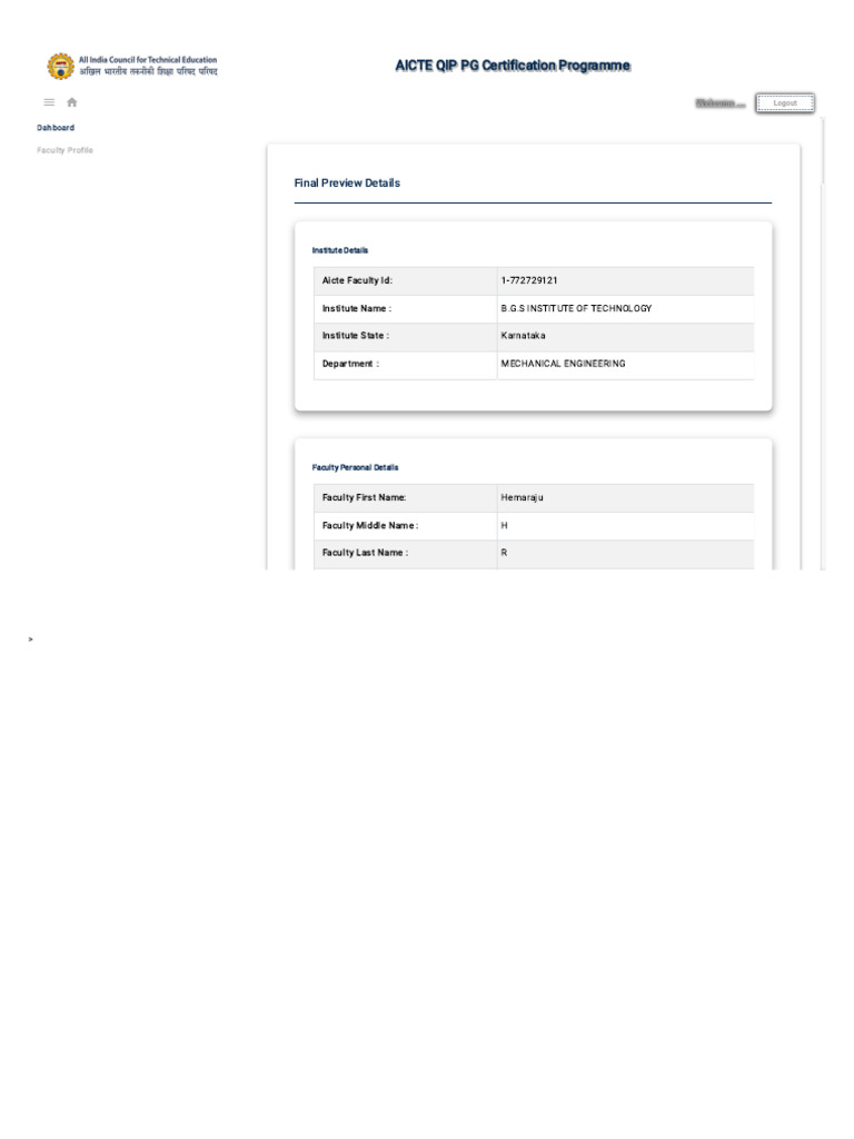 AICTE QIP PG Certification Programme | PDF