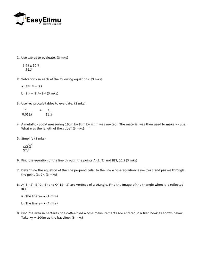 Mathematics - Form 2 Mid Term 1 Exams 2025-3213 | PDF | Triangle | Euclidean Geometry