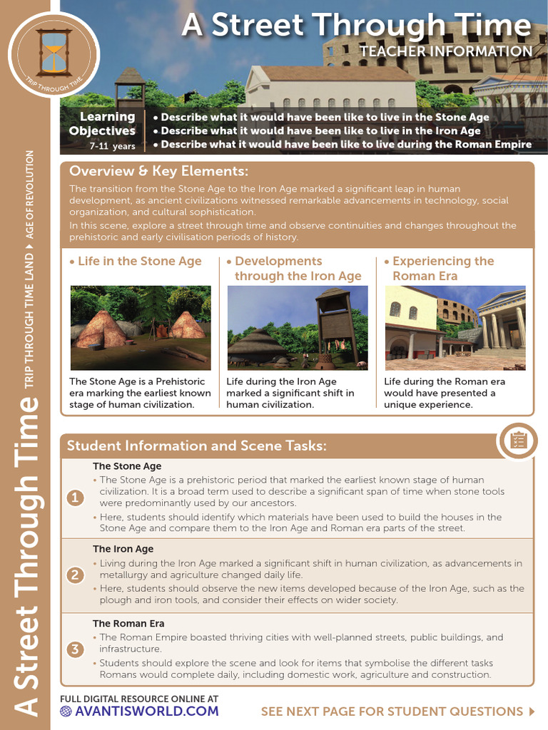 A Street Through Time Teacher Notes-Prehistoric 1 | PDF | Iron Age ...