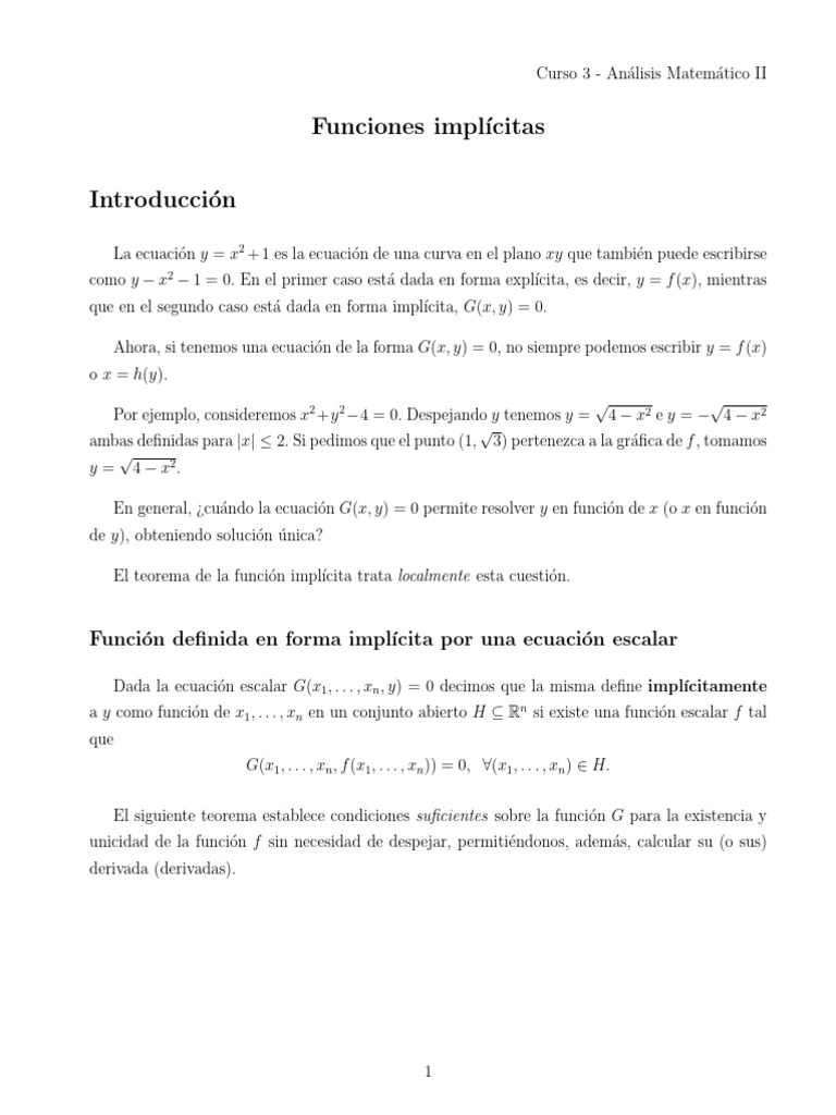Funcion_Implicita | PDF | Curva | Ecuaciones