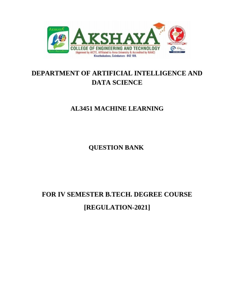 Machine Learning QB AIDS UP11 | PDF | Operating System | Kernel (Operating System)