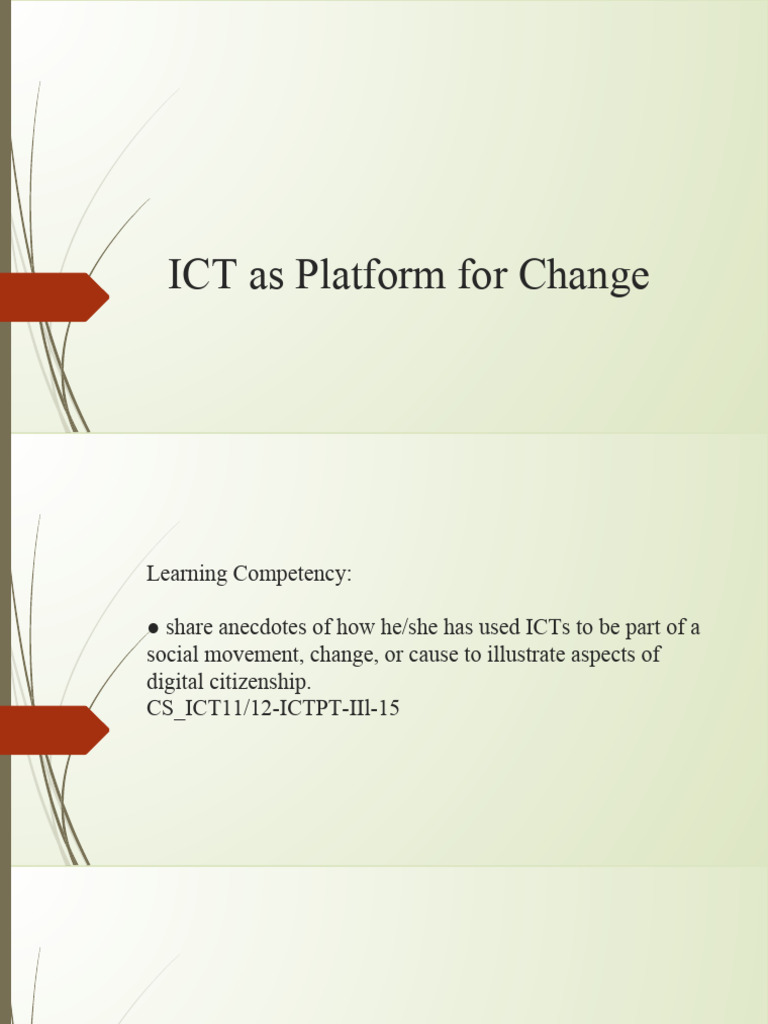 ICT As Platform For Change | PDF