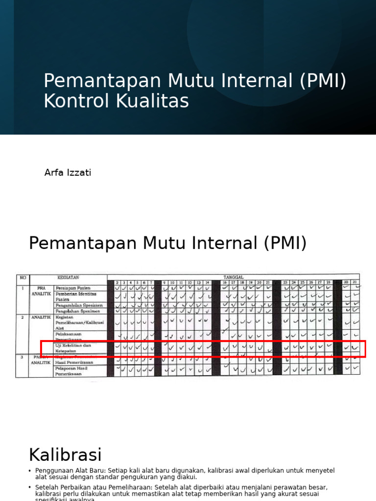Pemantapan Mutu Internal (PMI) | PDF