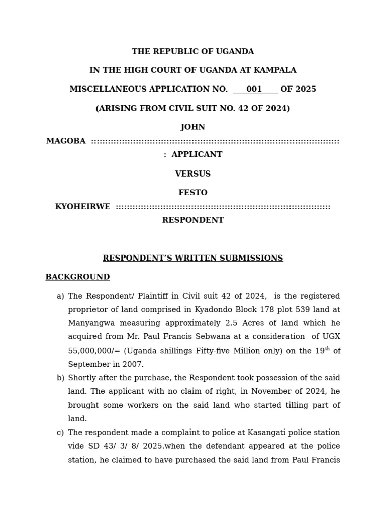 Respondents Written Submissions | PDF | Lawsuit | Injunction