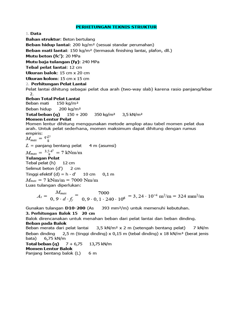 Perhitungan Teknis Struktur | PDF