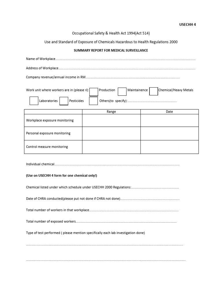 USECHH 2000 Medical Surveillance Report | PDF | Medical Specialties ...