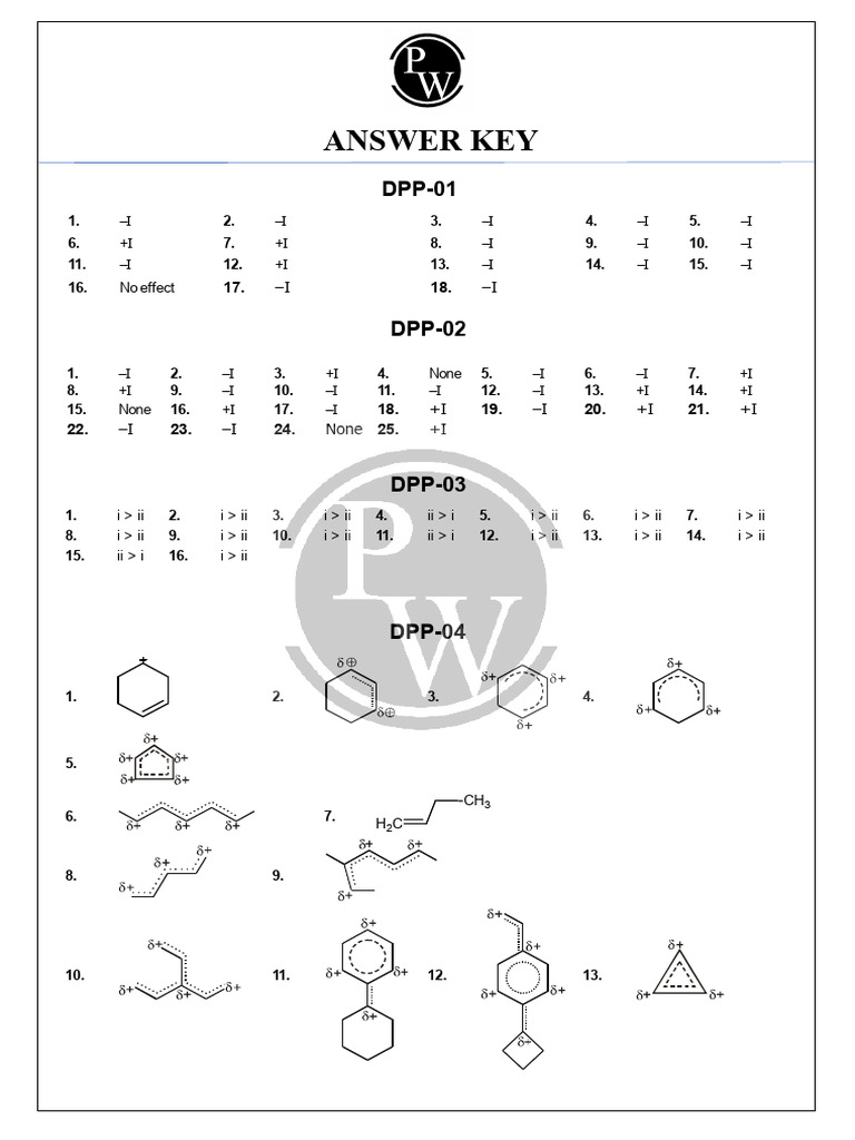 2 - DPP-01 To 10 - GOC - Shubham Vaishnav Sir - Deepak Gurjar - Answer Key | PDF | Chemistry ...