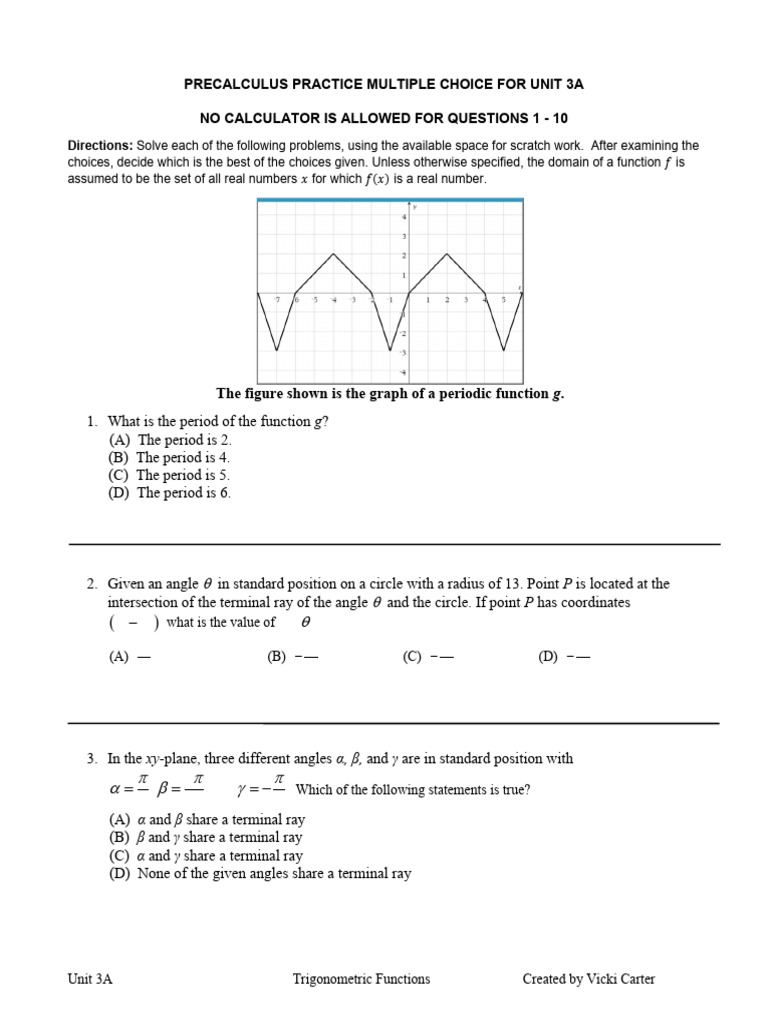 Practice_MCQs_for_Unit_3A[1] | PDF | Function (Mathematics) | Angle