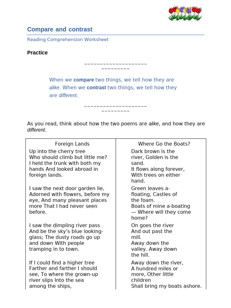 Grade 5 Compare Contrast B | PDF