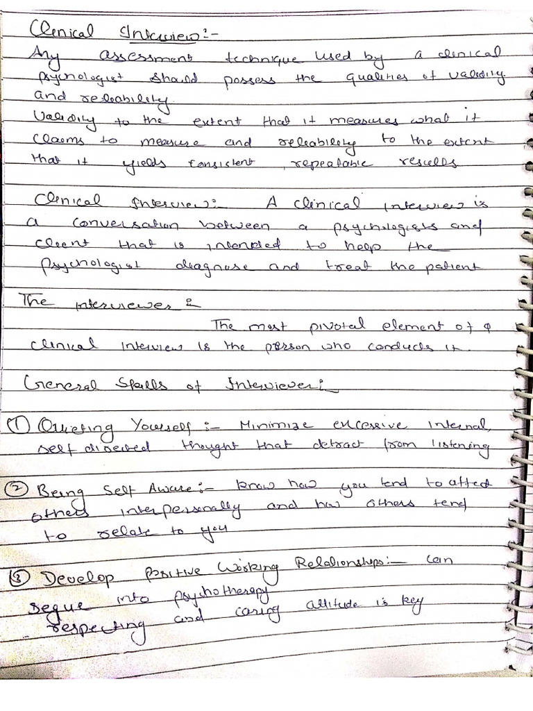 Clinical Interview | PDF