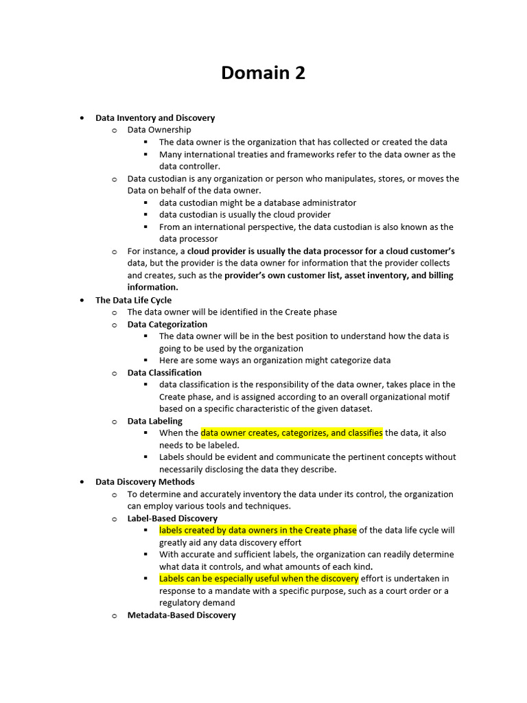 Domain 2 | PDF | Cloud Computing | Computer Data Storage
