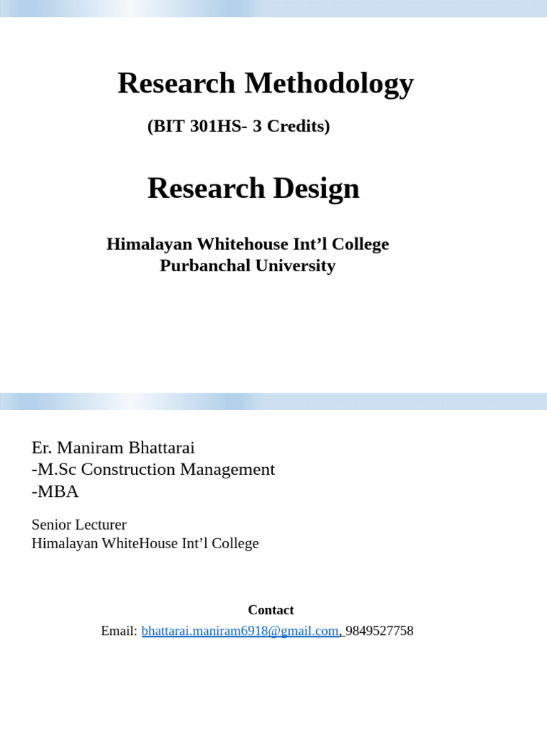 Research Design Essentials for Methodology | PDF | Experiment | Causality