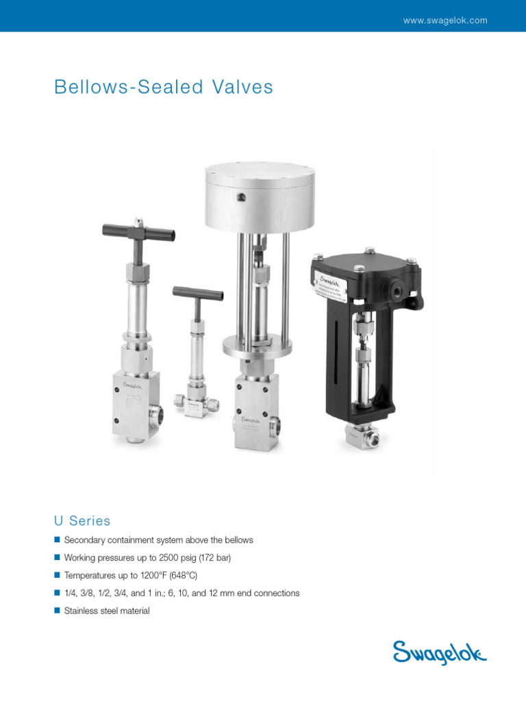 Swagelok U Series Bellows-Sealed Valves | PDF | Valve | Actuator