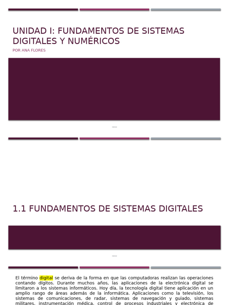 Unidad I Fundamentos de Sistemas Digitales y Numéricos | PDF | Señal ...
