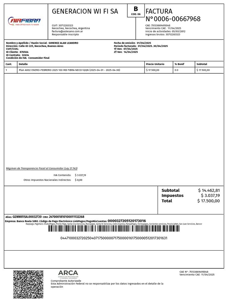 Invoice 04 01 2025 | PDF | Economias