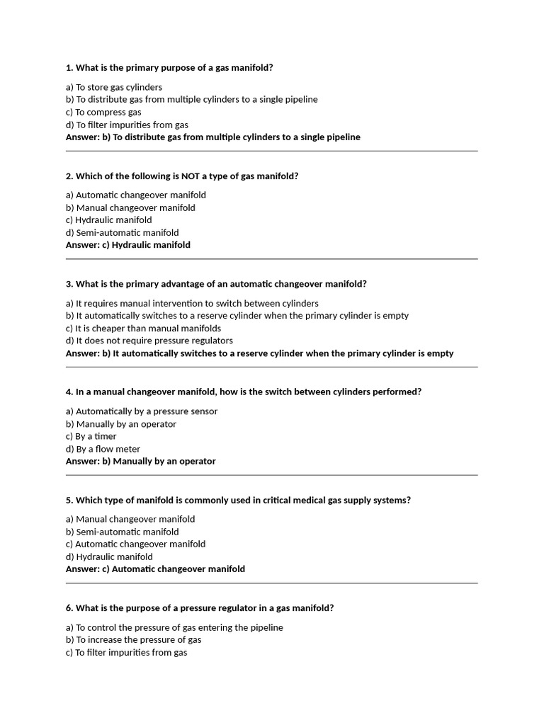 9.Types of many gas manifolds | PDF | Flow Measurement | Valve