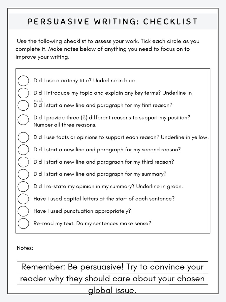 Persuasive Writing Scaffold | PDF