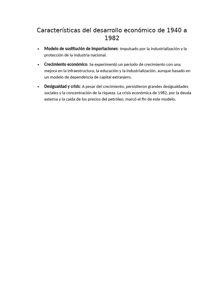 Desarrollo Económico en México: 1940-1982 | PDF