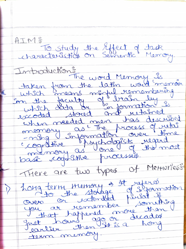 Semantics Memory (Experiment) | PDF