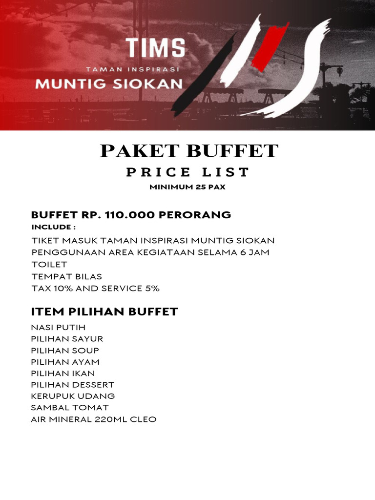 Price List Buffet | PDF