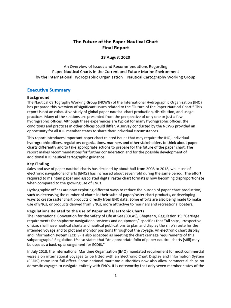 2020-08-28 Future of The Paper Nautical Chart Final Report FINAL | PDF ...