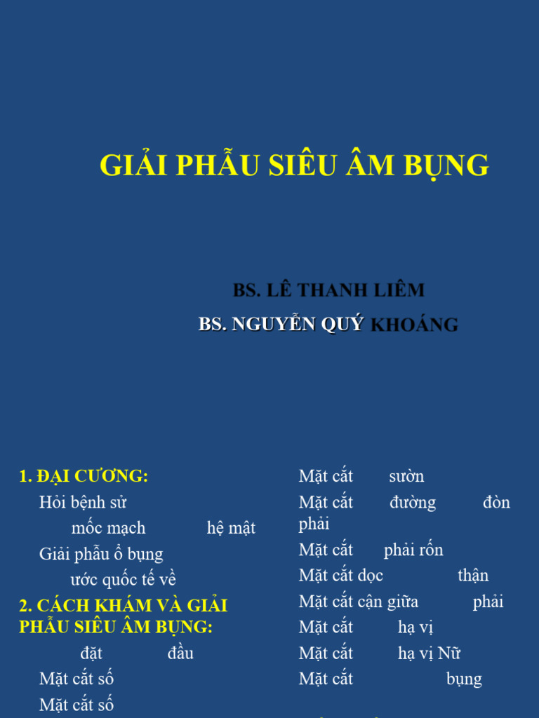 CACH KHAM VA GIAI PHAU SIEU AM BUNG TQ-DR Liem-1 | PDF