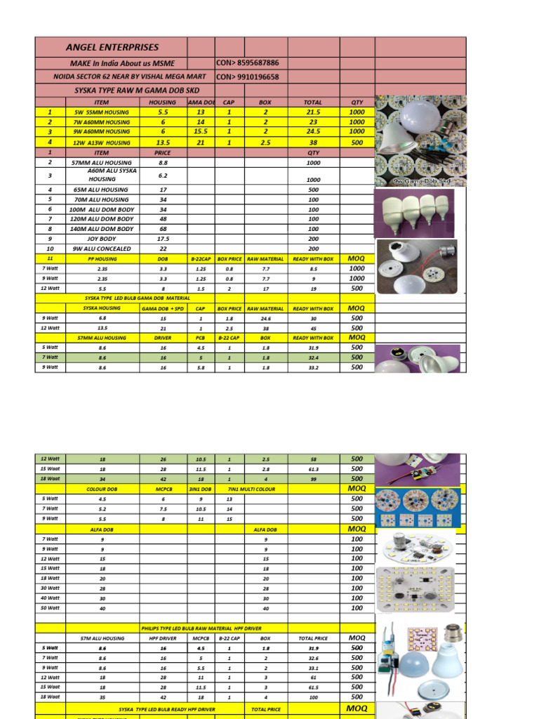 Angel Enterprises Noida Product Catalog | PDF | Electrical Equipment ...
