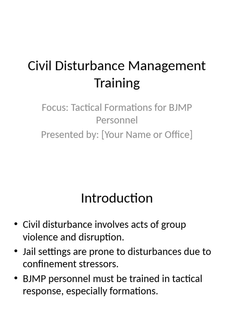 Tactical Formations for Civil Disturbance Management | PDF