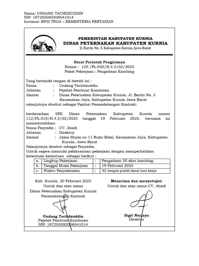 Lampiran 6 - Form SPP Dan Monitoring Jadwal Pengiriman Dan Pelaksanaan | PDF
