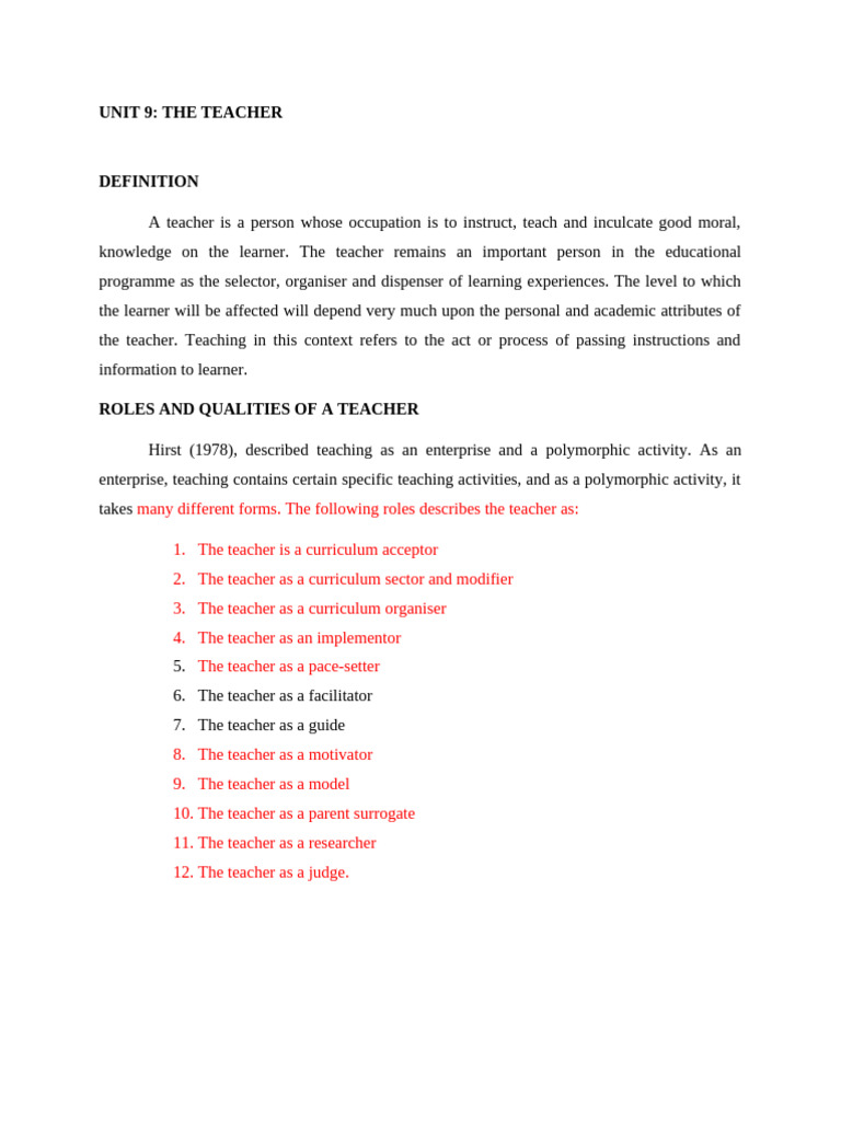 The Teacher | PDF