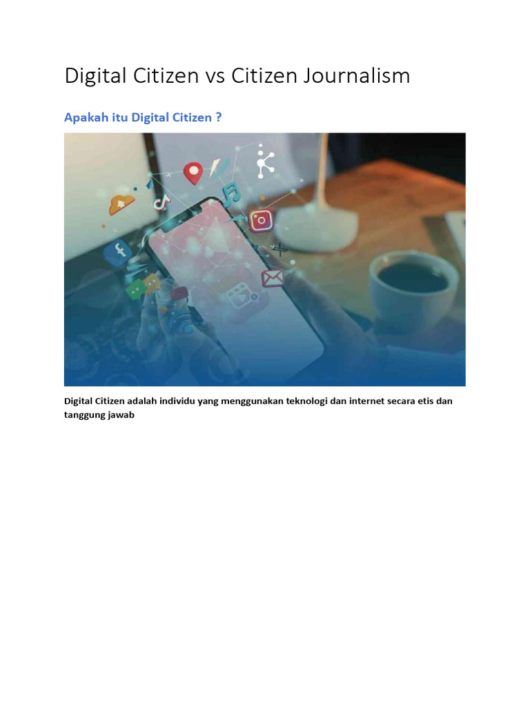 Digital Citizen Vs Citizen Journalism | PDF