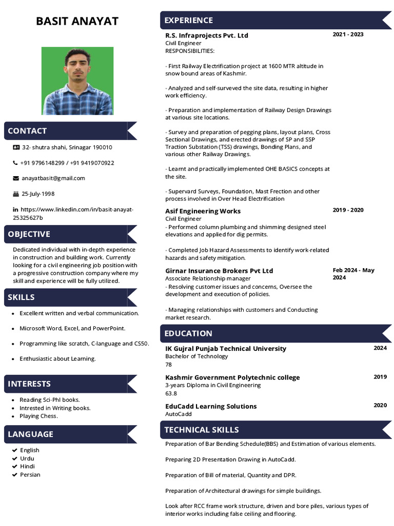 Basit Anayat Resume 2024-1 | PDF
