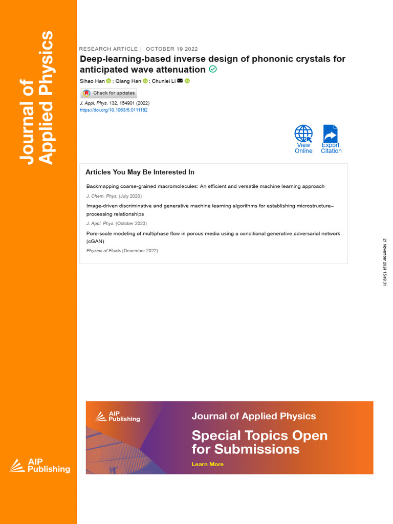 Deep-learning-based inverse design of phononic crystals for anticipated wave attenuation | PDF ...