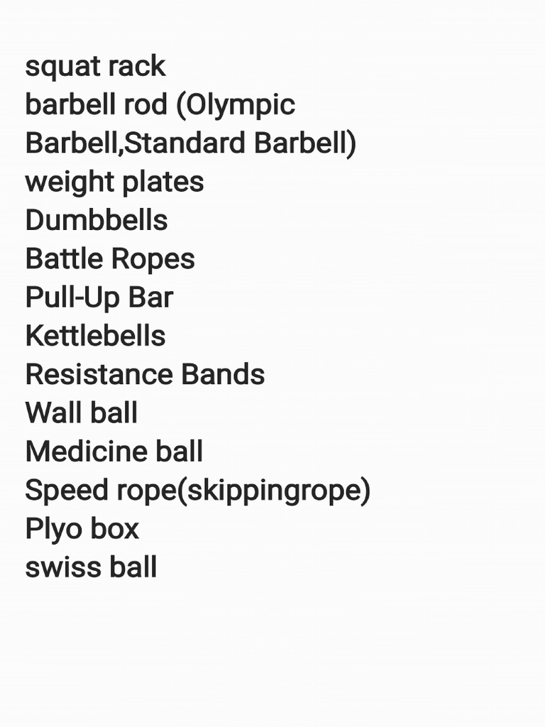 Strength and Conditioning Equipment | PDF