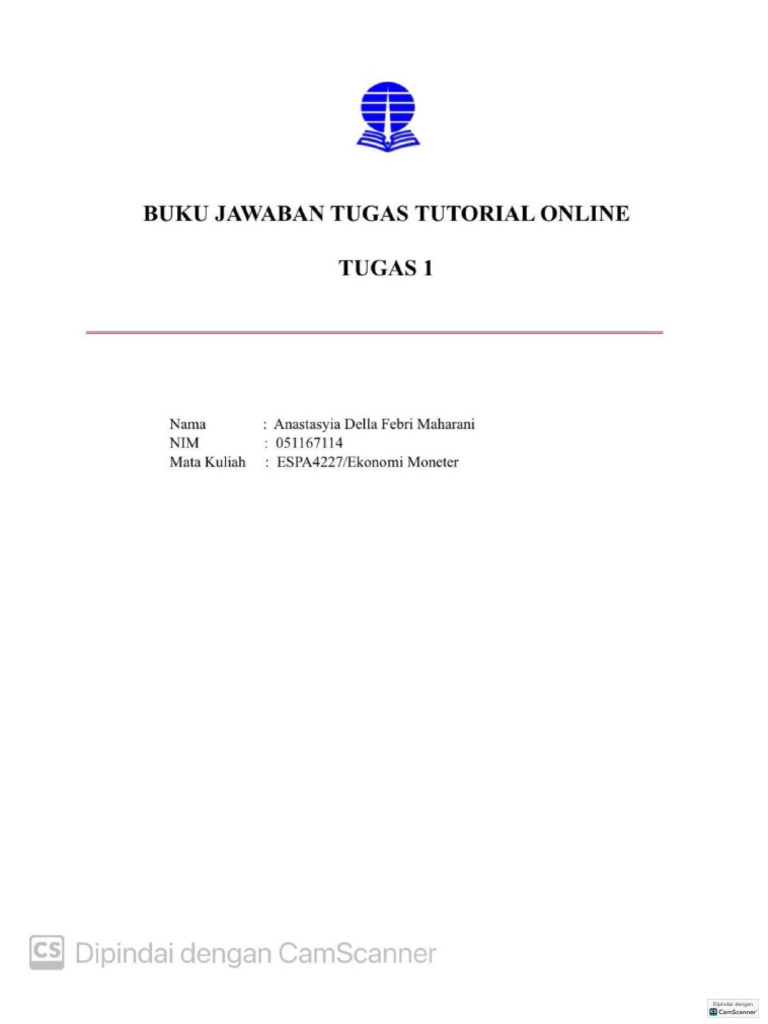 Tugas 1 - Ekonomi Moneter | PDF