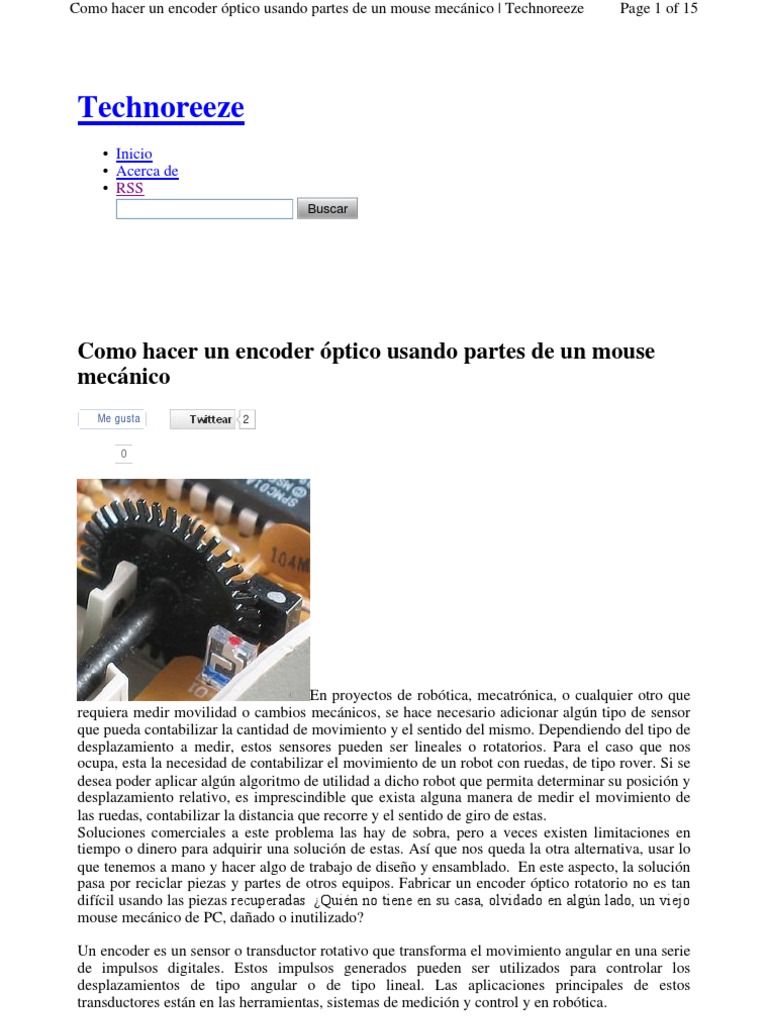 Como Hacer Un Encoder Óptico Usando Partes de Un Mouse Mecánico | PDF ...