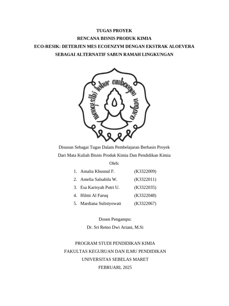 Rev - Proposal Bisnis Produk Kimia - Kelompok 1 | PDF