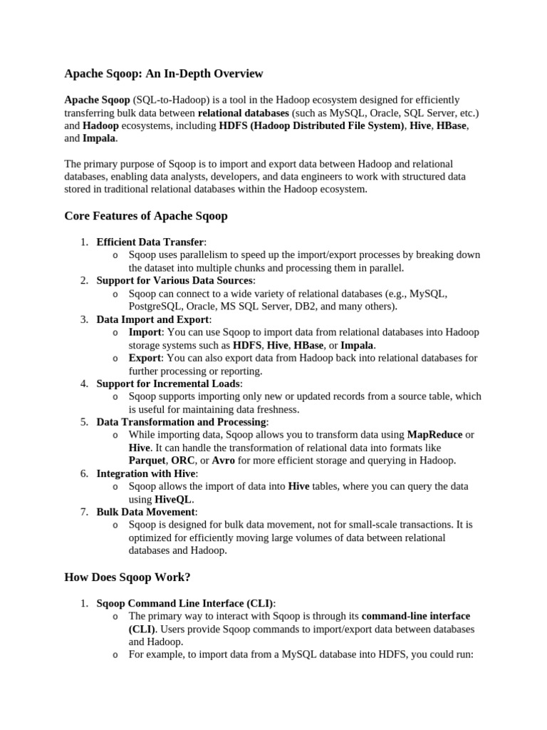 Unit 3 Apache Sqoop and Drill | PDF | Apache Hadoop | Databases