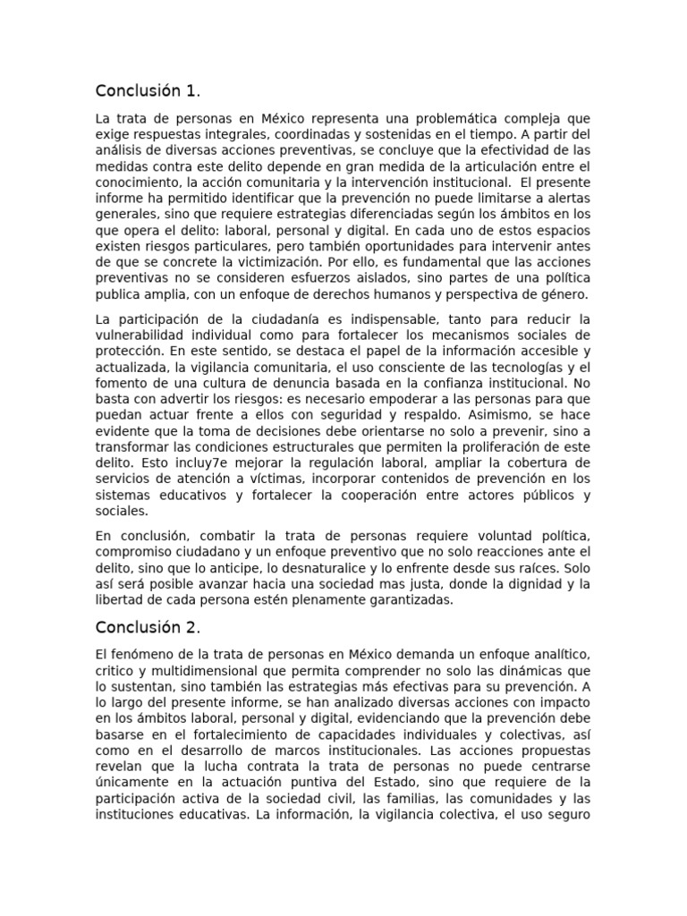 Etica Conclusion | PDF | Trata de personas | Victimologia