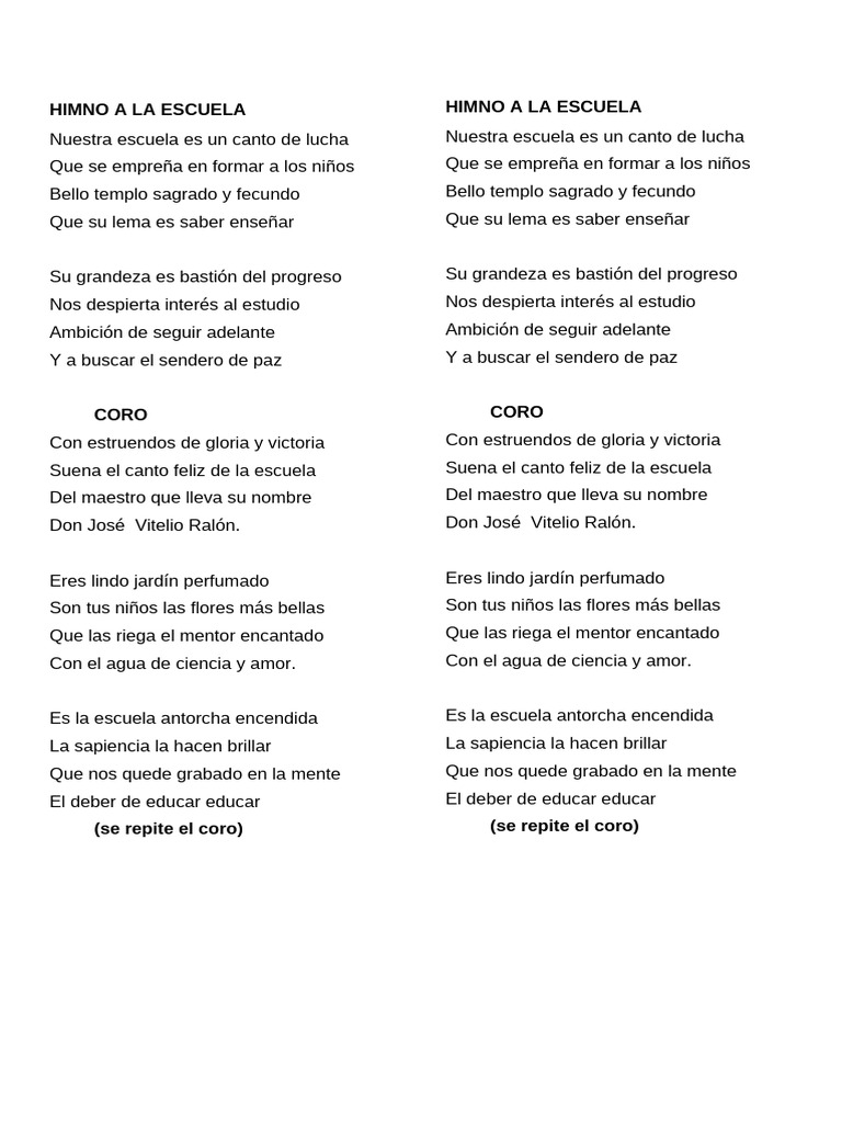 Himno a la Escuela: Letra y Significado | PDF