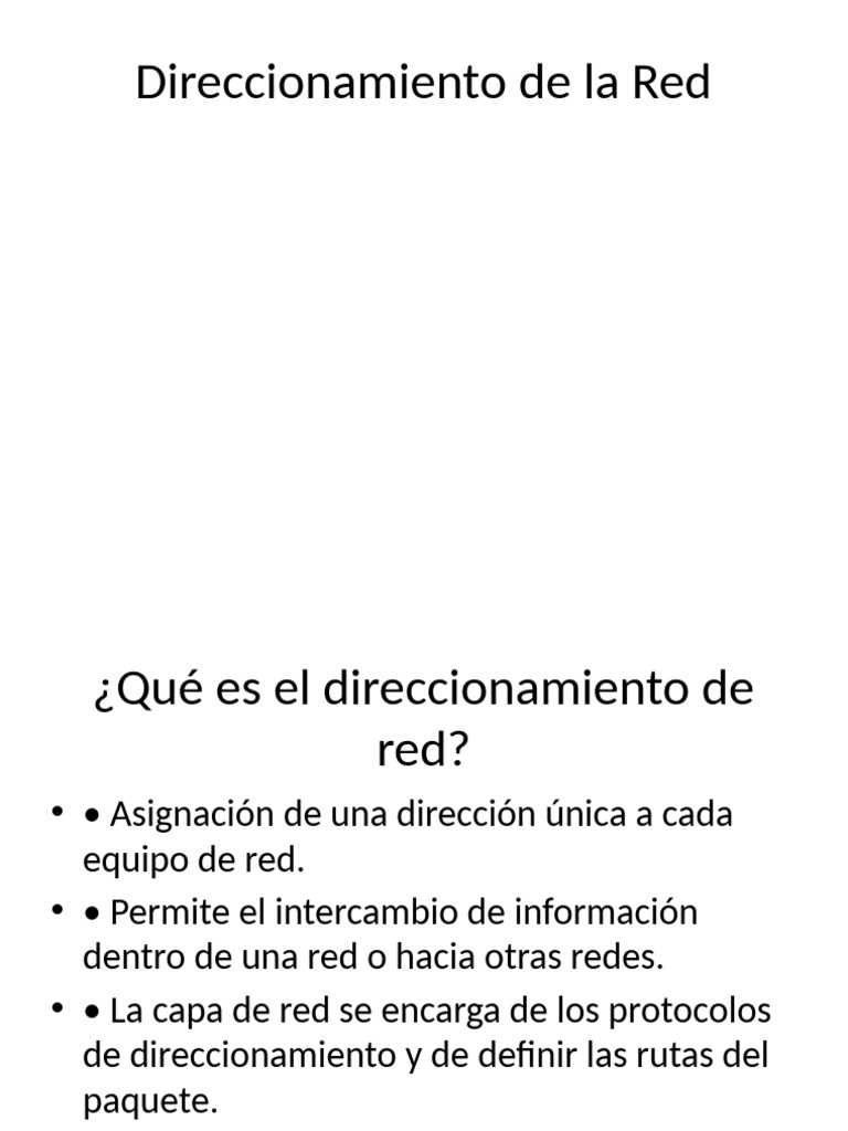 Direccionamiento de La Red | PDF