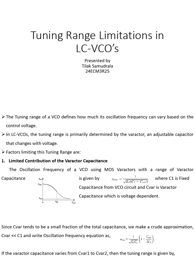 Tuning Range Limitations in LC-VCO's | PDF