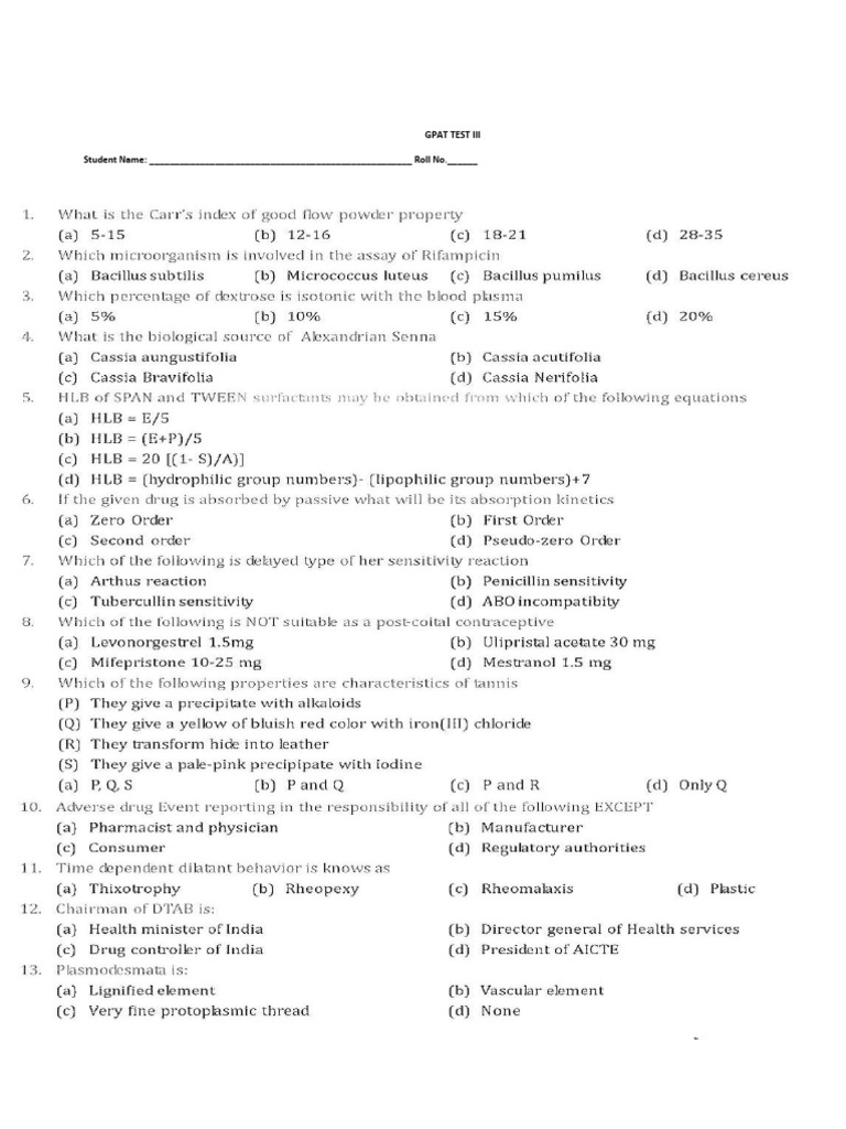 Gpat Question Paper 3 | PDF