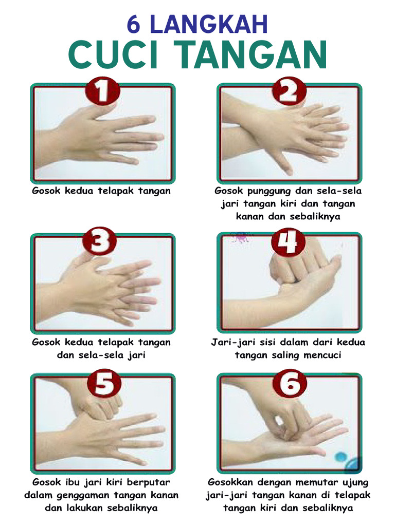 6 LANGKAH CUCI TANGAN | PDF