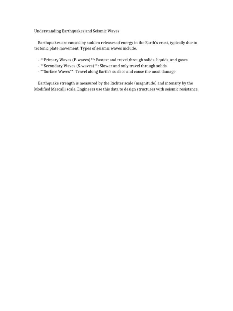 4 - Understanding Earthquakes and Seismic Waves | PDF