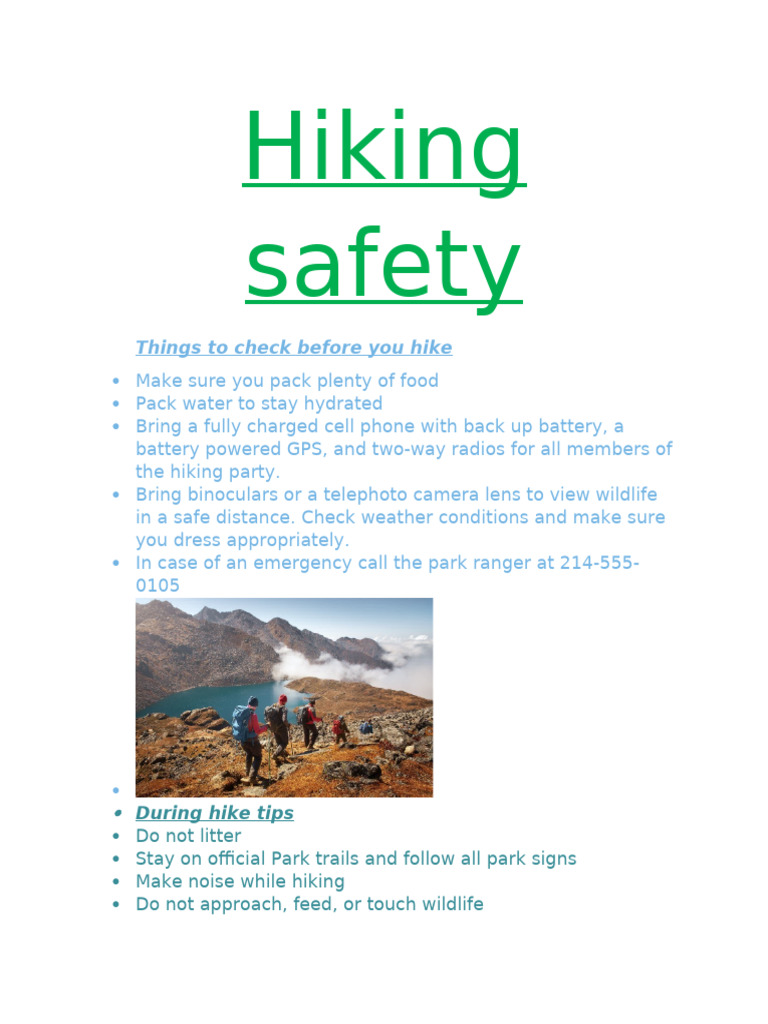 Hiking Safety | PDF