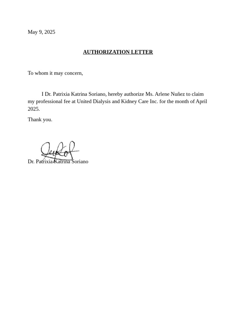 Authorization Letter | PDF
