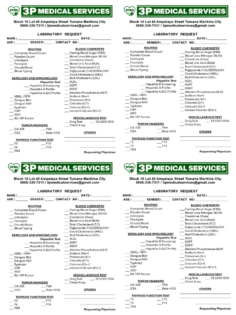 Lab Request For Edit | PDF